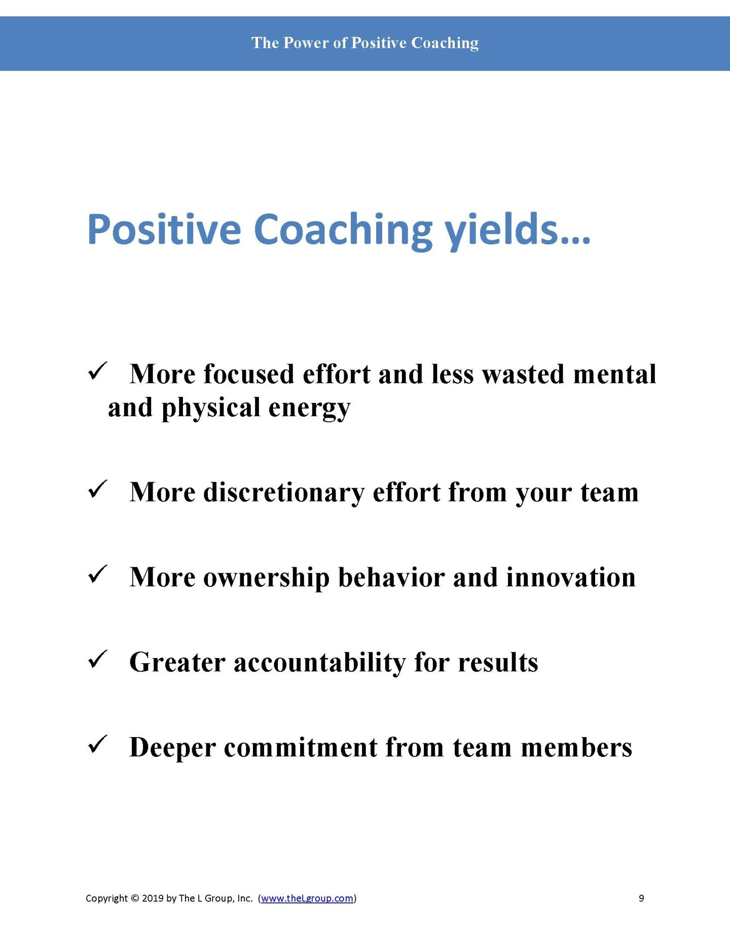 The Power of Positive Coaching Training Kit (downloadable) - The L Group