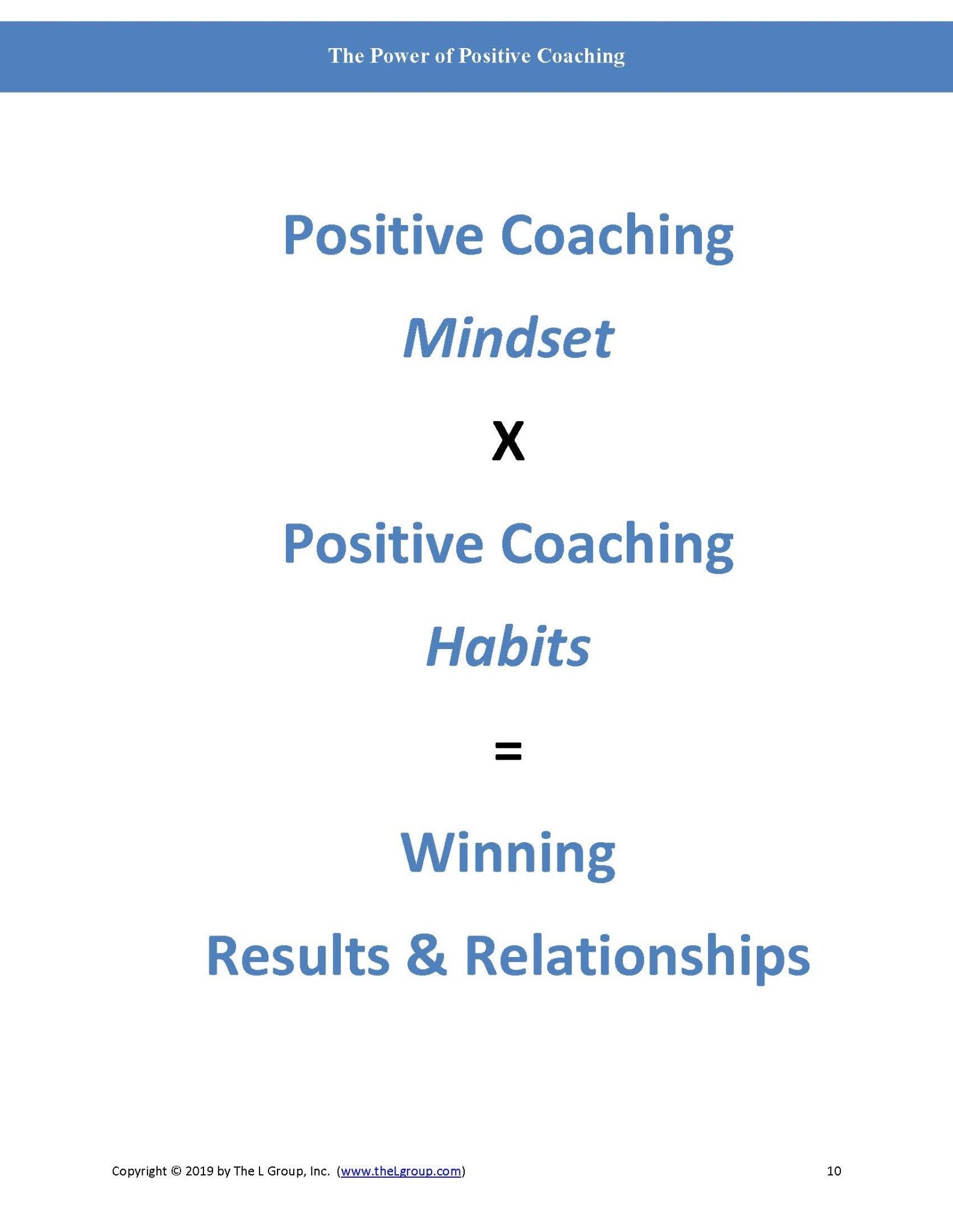 The Power of Positive Coaching Training Kit (downloadable) - The L Group