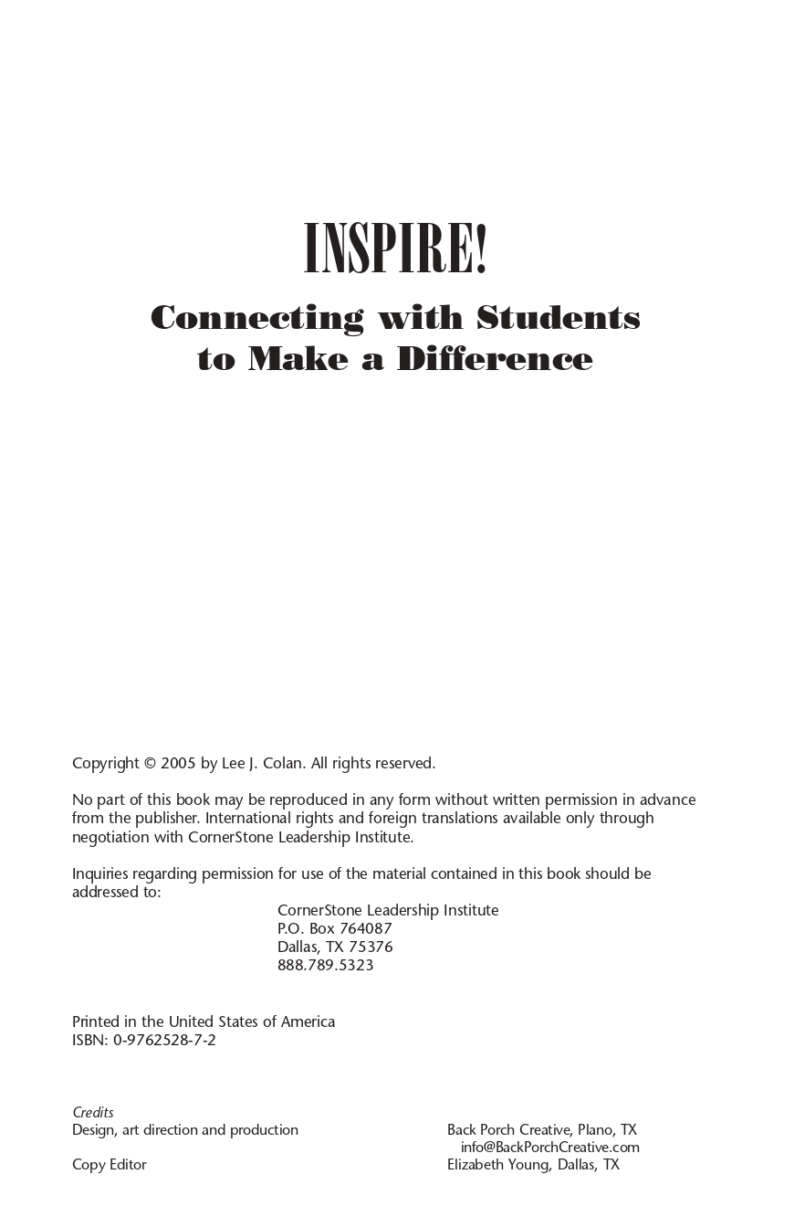 Inspire: Connecting with Students to Make a Difference - The L Group
